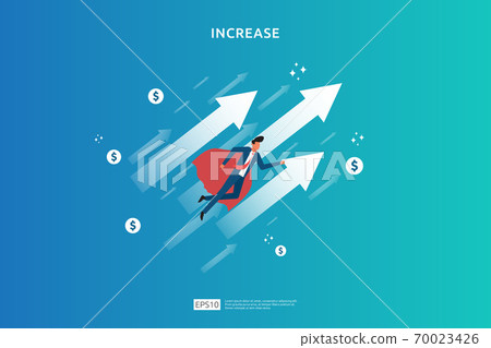 salary rate increase with growth up arrow and... - Stock Illustration ...