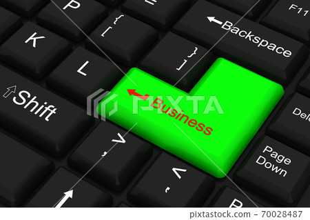 Computer keyboard .With green business key. - Stock Illustration ...