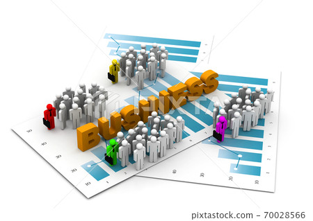 Business people with graph chart - Stock Illustration [70028566] - PIXTA