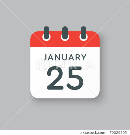 Icon day date 25 January, template calendar page - Stock Illustration ...