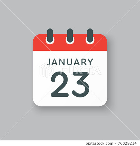 Icon day date 23 January, template calendar page - Stock Illustration ...