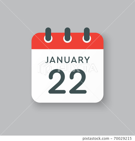 Icon day date 22 January, template calendar page - Stock Illustration ...