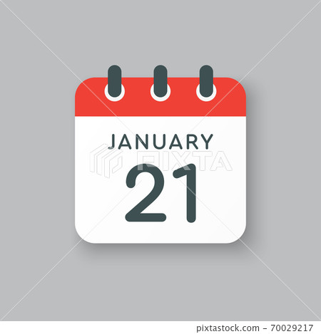 Icon day date 21 January, template calendar page - Stock Illustration ...