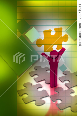 man and puzzle - Stock Illustration [70031034] - PIXTA