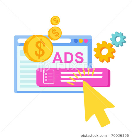 Pay per click infographics pictogram. Internet... - Stock Illustration ...