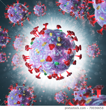 3d render of pathogenic virus organism or... - Stock Illustration ...