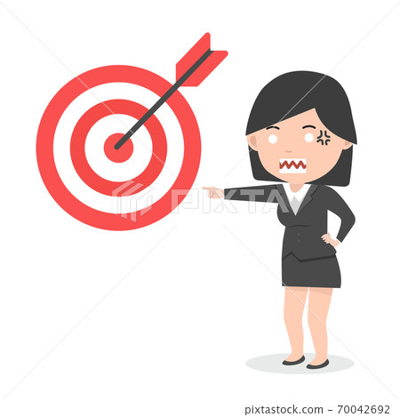 businesswoman pointing to them target - Stock Illustration [70042692 ...