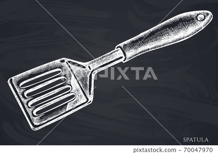 Vector set of hand drawn chalk spatula - Stock Illustration [70047970 ...