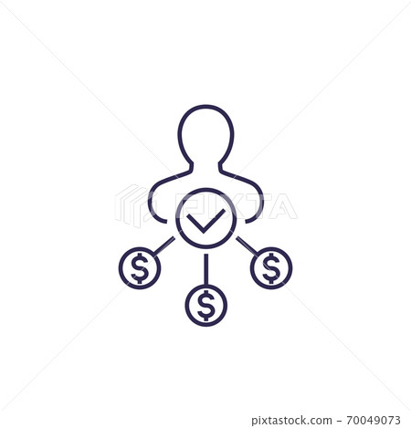 shareholder icon on white, line vector - Stock Illustration [70049073 ...