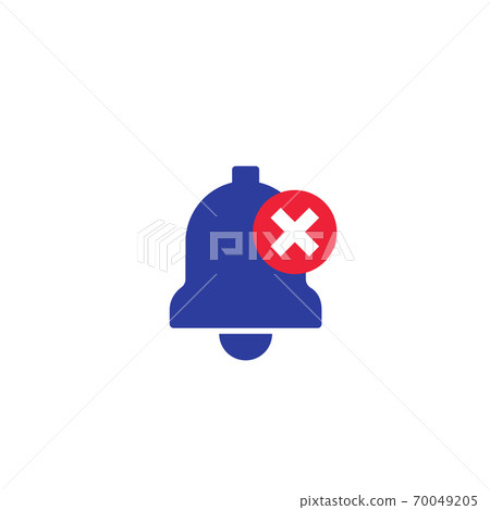 Notifications off icon, flat vector - Stock Illustration [70049205] - PIXTA