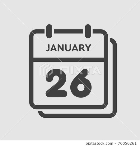 Icon day date 26 January, template calendar page - Stock Illustration ...