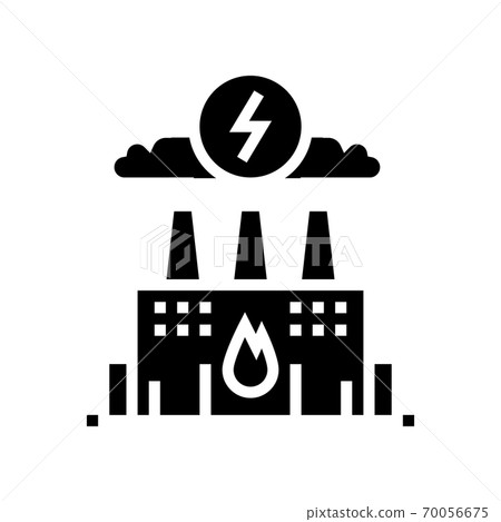 energy factory glyph icon vector black... - Stock Illustration ...