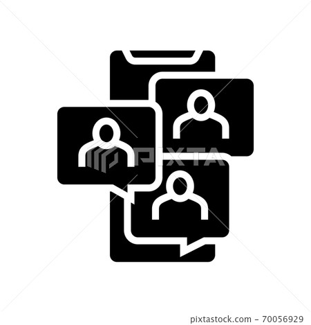 mobile video group call glyph icon vector...-插圖素材 [70056929] - PIXTA圖庫