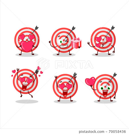 Target cartoon character with love cute emoticon - Stock Illustration ...