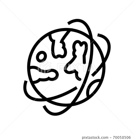 planet orbit line icon vector black illustration - Stock Illustration ...