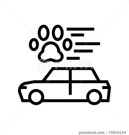pet transportation in car line icon vector... - Stock Illustration ...