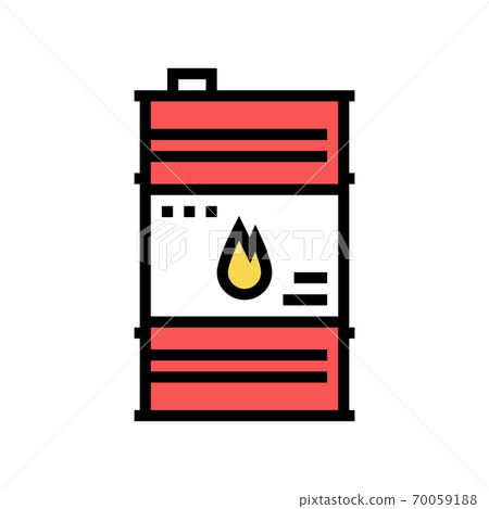 fuel barrel color icon vector flat illustration - Stock Illustration ...