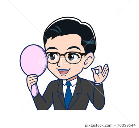 cartoon character, character, mirror - Stock Illustration [70059544 ...
