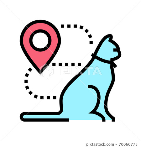 cat location information color icon vector... - Stock Illustration ...