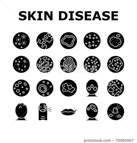 Skin Disease Symptom Collection Icons Set Vector - Stock Illustration ...