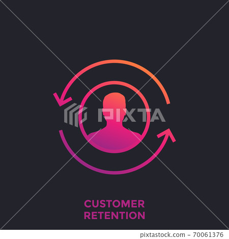 customer retention, returning client icon - Stock Illustration ...