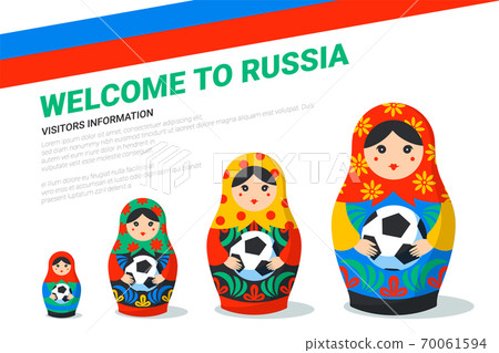 Russian Matrioshka banner template. Russia... - Stock Illustration ...