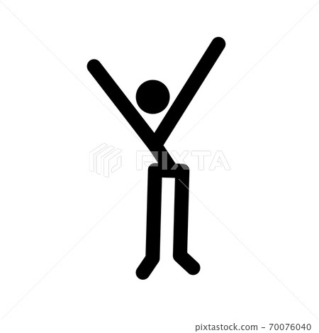 Stick man, dynamic position icon. Figures,... - Stock Illustration ...