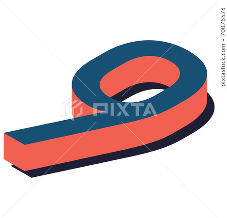 Digit 9 in isometric view. Blue-orange colors. - Stock Illustration ...