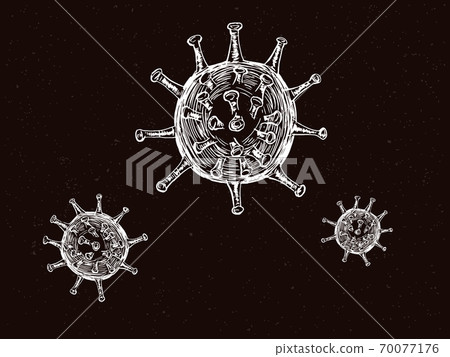 Virus hand-painted pen drawing illustration - Stock Illustration ...
