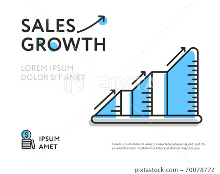 Colorful chart representing sales growth - Stock Illustration [70078772 ...