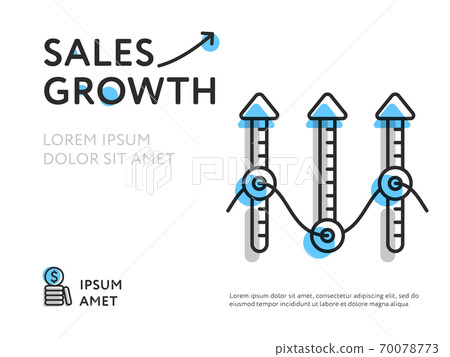 Growth of sales in colorful template - Stock Illustration [70078773 ...