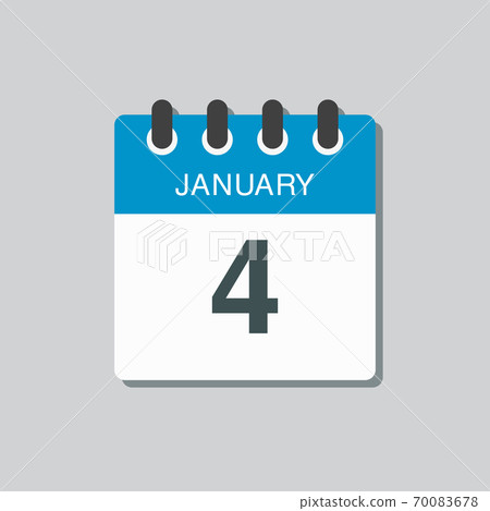 Icon day date 4 January, template calendar page - Stock Illustration ...