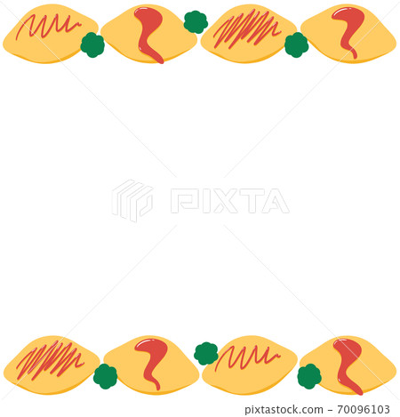 Omelet rice frame square - Stock Illustration [70096103] - PIXTA