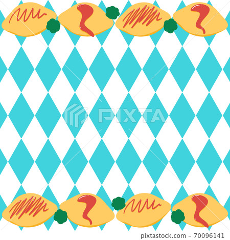 Omelet rice frame square diamond - Stock Illustration [70096141] - PIXTA