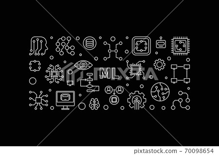 ML or Machine Learning vector outline... - Stock Illustration [70098654 ...