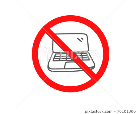 Do not use computers. Vector sign isolated on... - Stock Illustration ...