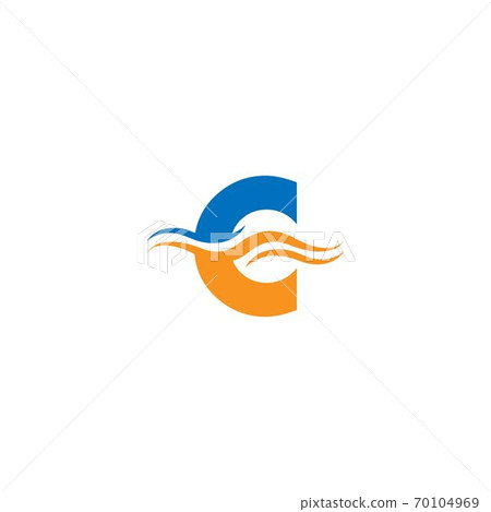Mix of letter C with wave design - Stock Illustration [70104969] - PIXTA