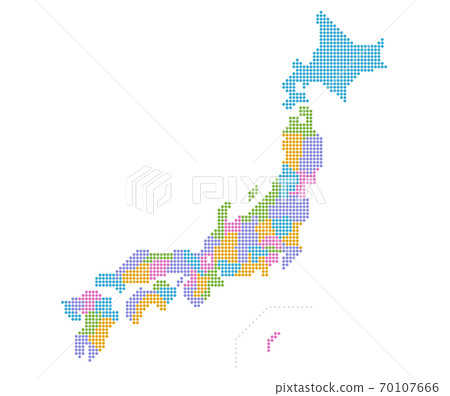 Dot Japan Map (by prefecture) - Stock Illustration [70107666] - PIXTA