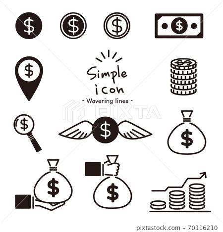 US dollar simple icon set - Stock Illustration [70116210] - PIXTA