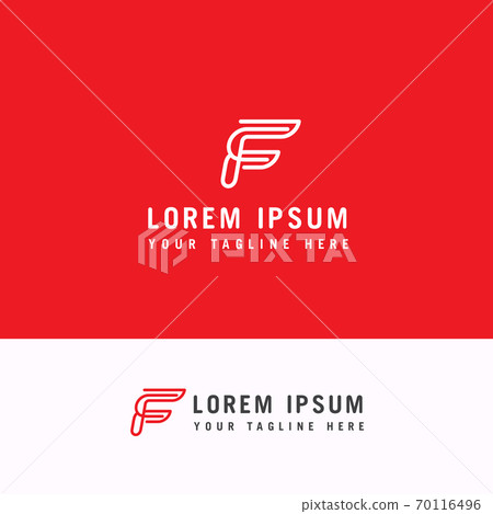 Letter F Line Style Logo Template - Stock Illustration [70116496] - PIXTA