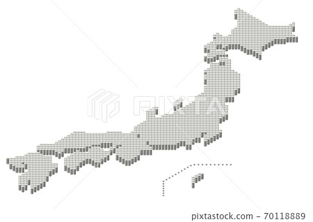Dot Japan Map 3D - Stock Illustration [70118889] - PIXTA