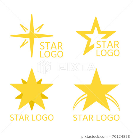 Abstract flat yellow star logo icon vector set - Stock Illustration ...