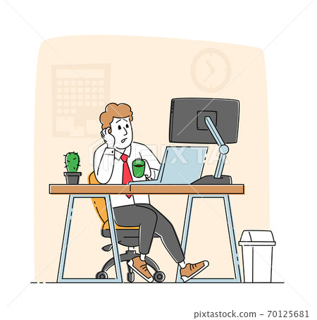 Overwork Tired Worker Character Burnout,... - Stock Illustration ...