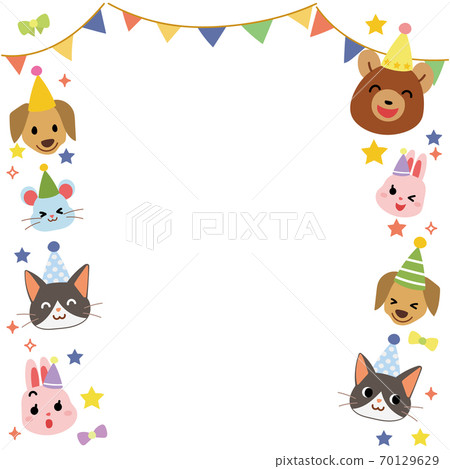 Animal party frame - Stock Illustration [70129629] - PIXTA