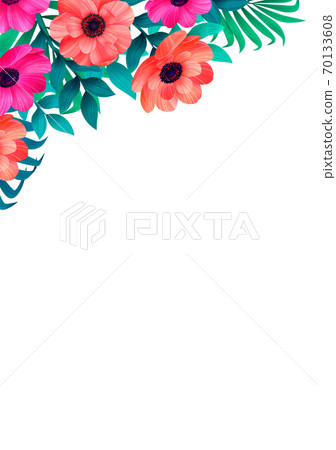 floral frame, corner trendy tropical design....-插圖素材 [70133608] - PIXTA圖庫
