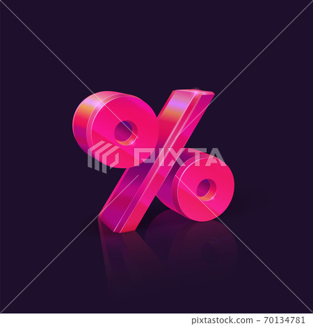 Percent sign. Neon Pink percent sign on dark... - Stock Illustration ...