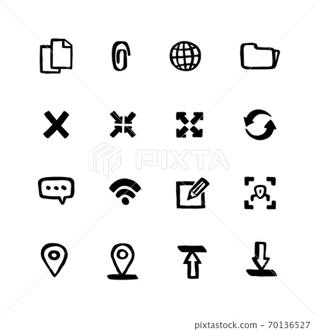 Naive style Web icon set. Web and mobile UI... - Stock Illustration ...