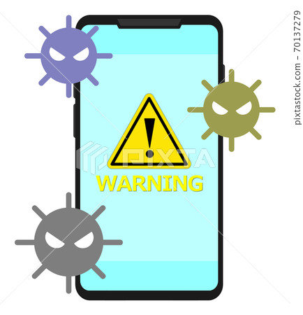 Illustration of a smartphone infected with a virus - Stock Illustration ...