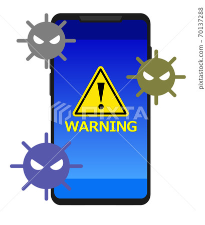 Illustration of a smartphone infected with a virus - Stock Illustration ...