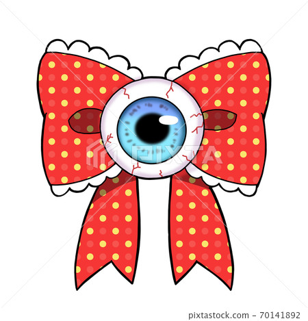 Eyeball ribbon red - Stock Illustration [70141892] - PIXTA